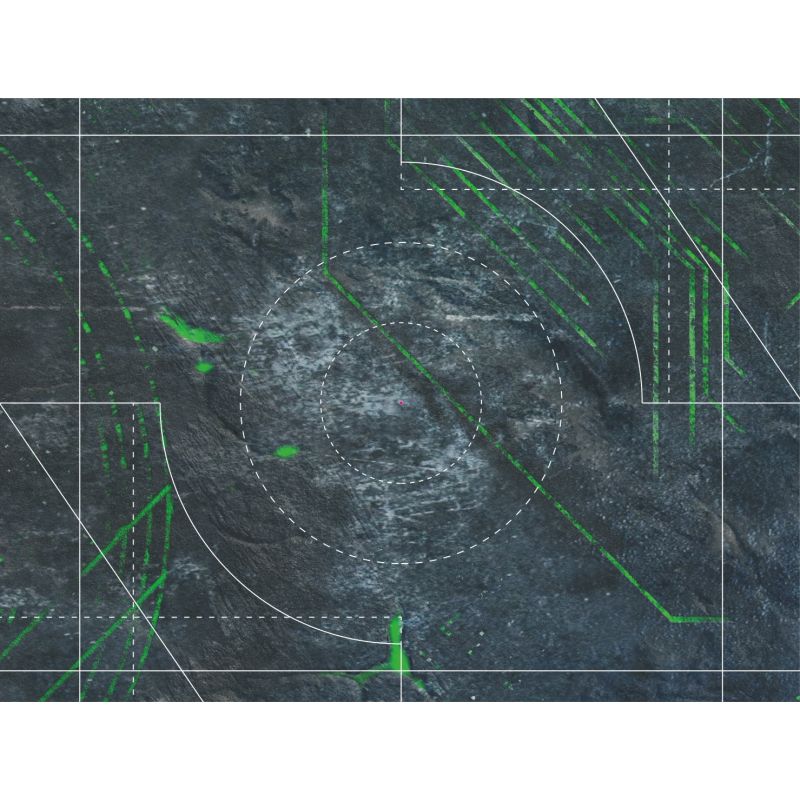 Necro World mat 44'X60' with deployment zones for warhammer 40k Bandua Mats