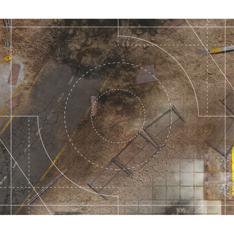 Quarry Zone mat 44'X60' with deployment zones for warhammer 40k Bandua Mats